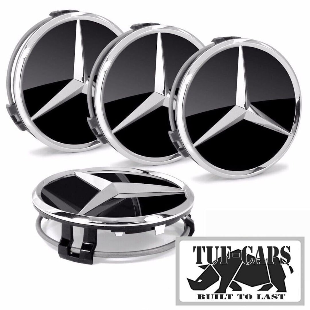 4X Mercedes Chrome Black GLOSS Alloy Wheel Hub Centre Caps - Etsy UK