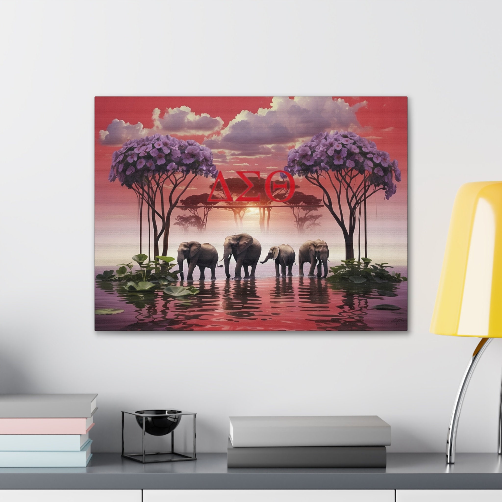 Delta Sigma Theta Elephant Canvas - Etsy