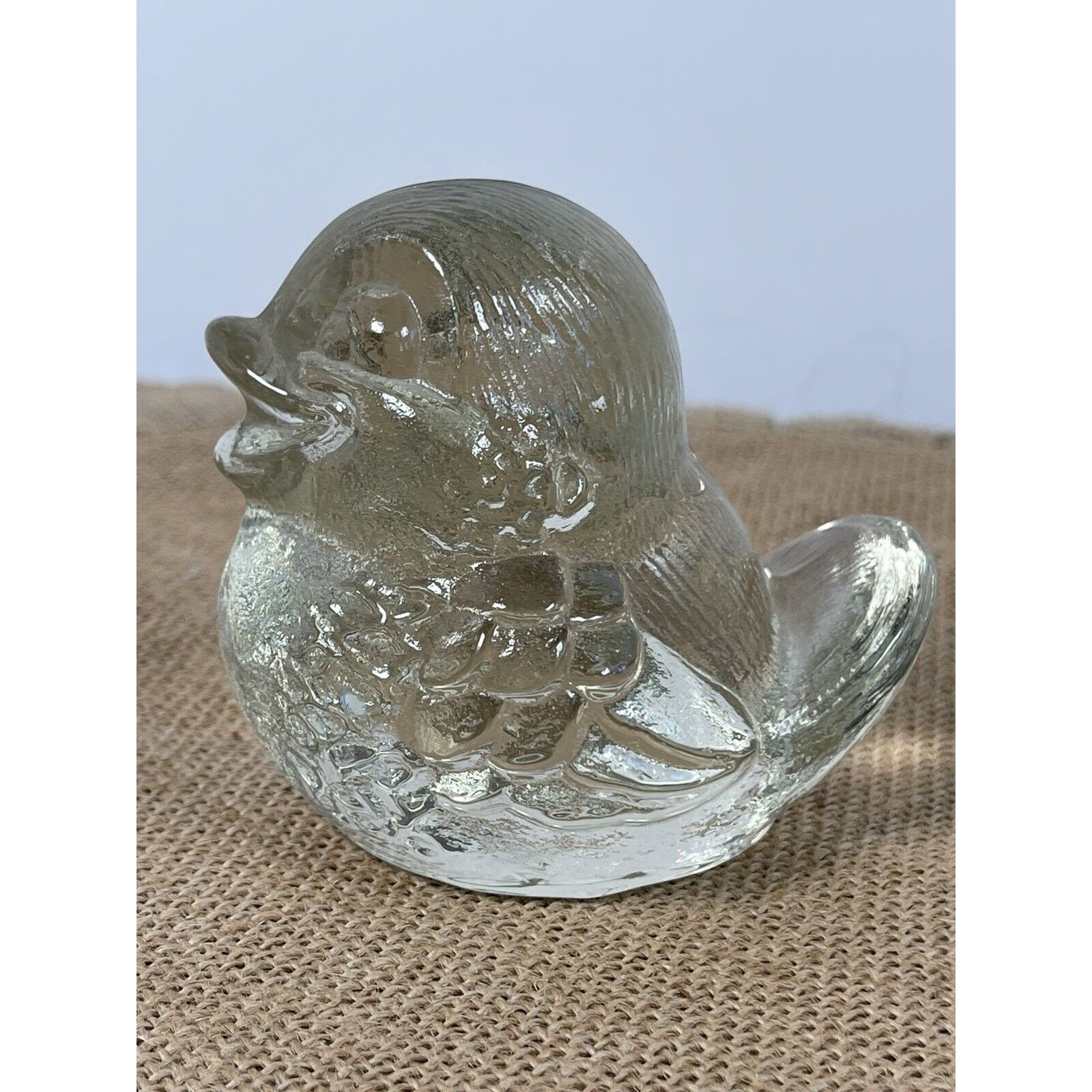 Vintage Goebel Clear Glass Heavy Bird Duck Paperweight Sculpture ...