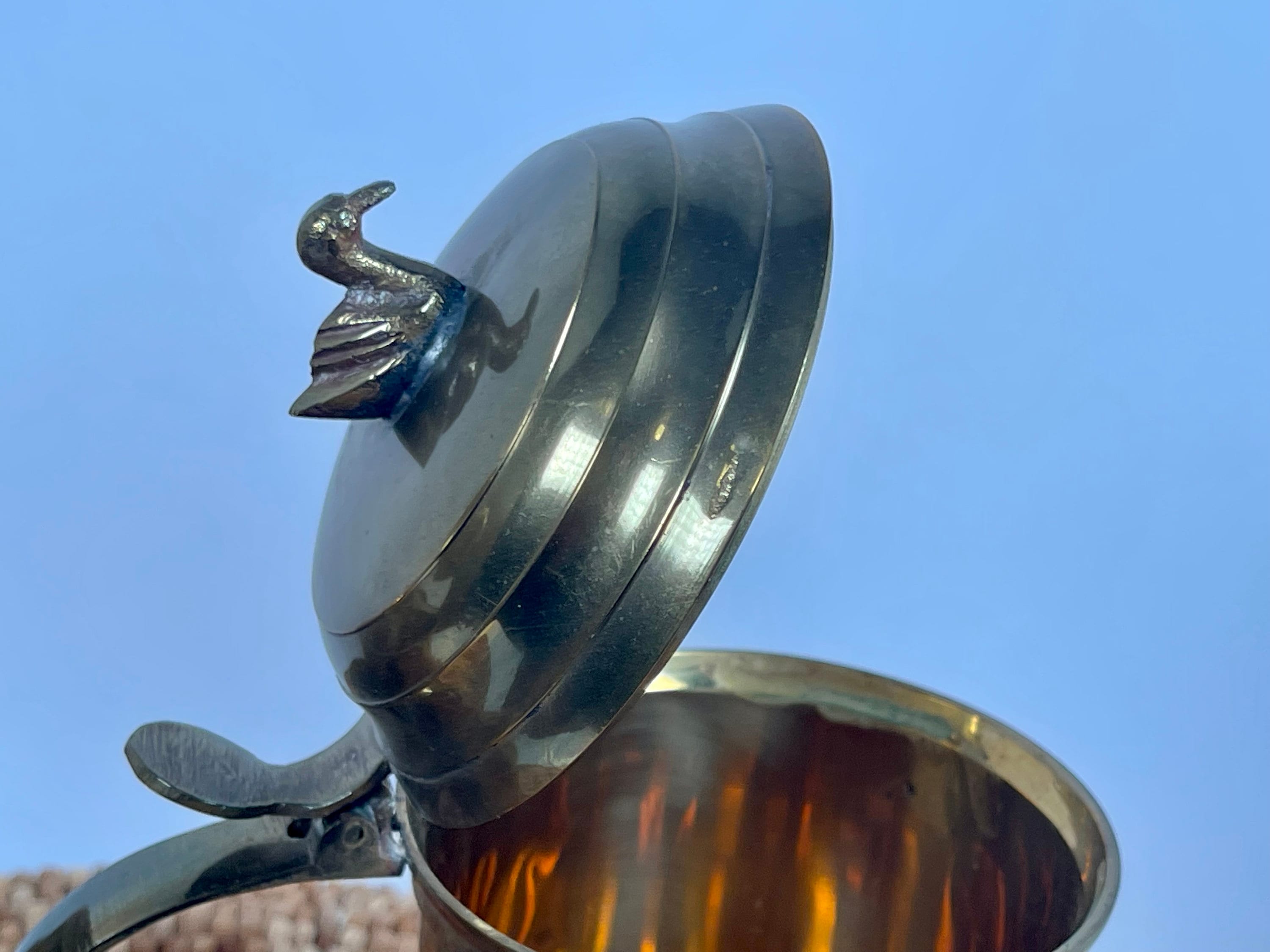 Two Enesco Brass Duck Vintage Tankard Beer Steins, Brass Stein With ...