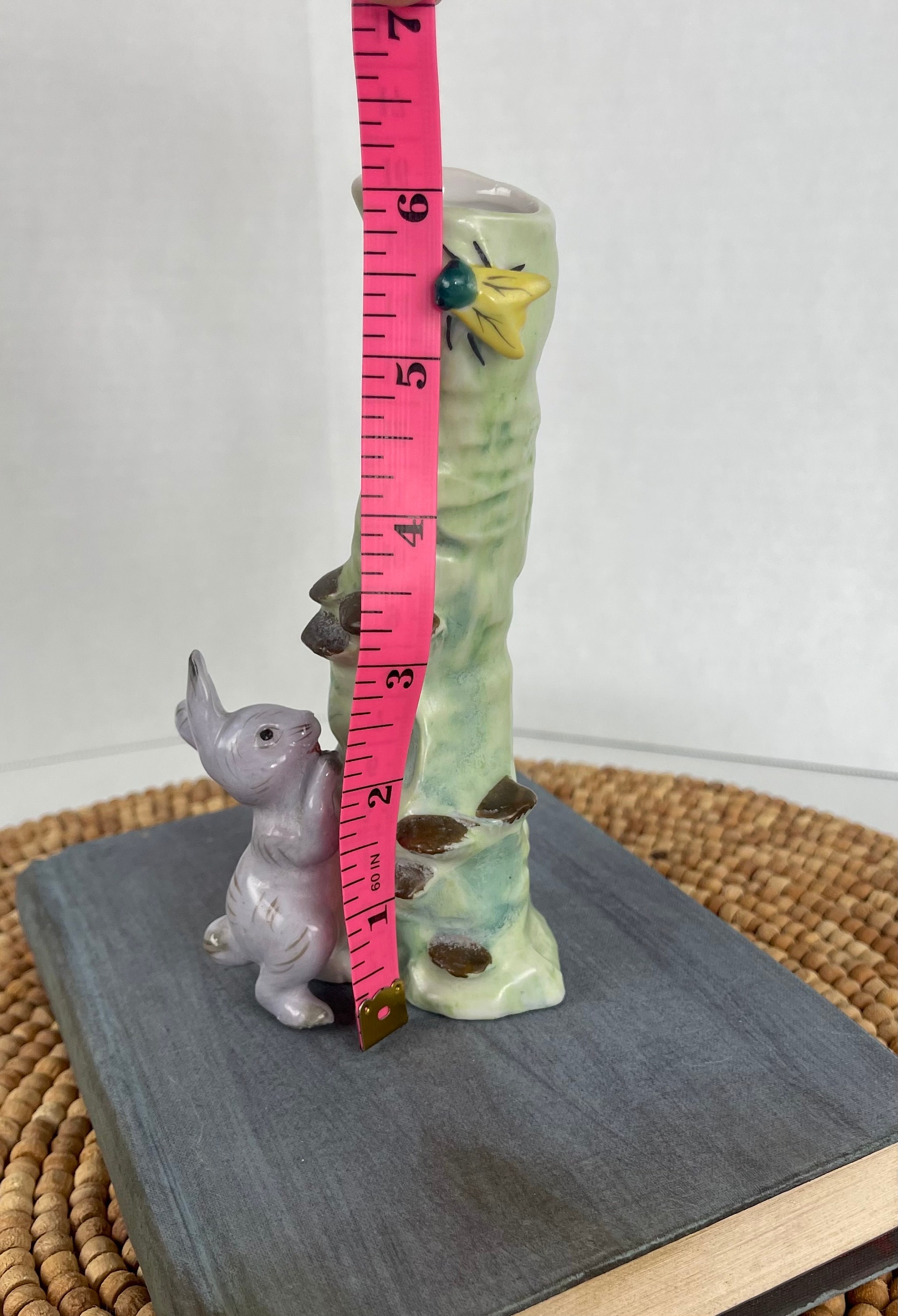 RARE Vintage Japan Bunny Rabbit Fly Tree Vase, Animal Figural Hand ...