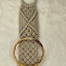 Vintage Macrame Double Bamboo Ring Hanger With Beads, Woven Towel ...