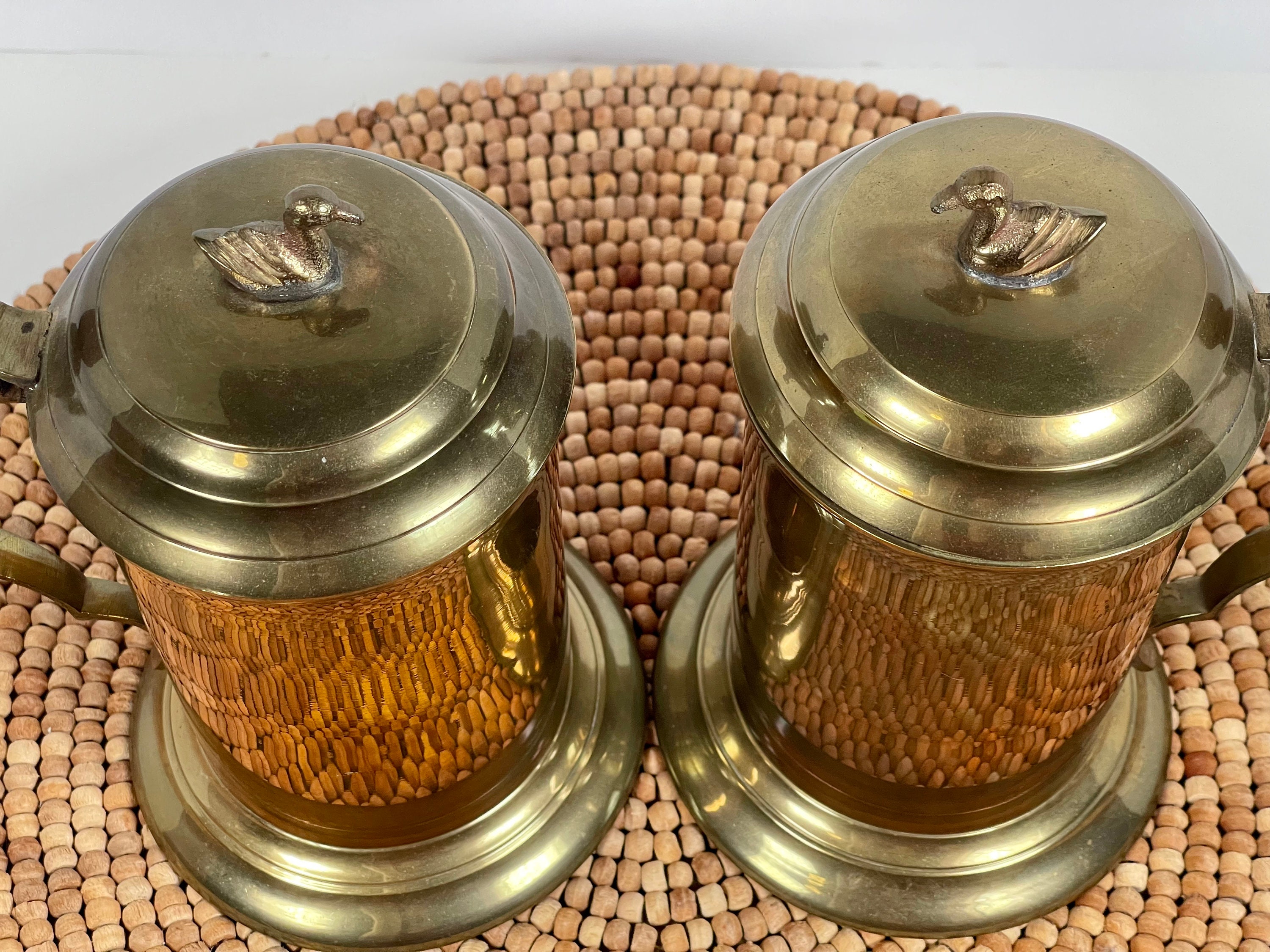 Two Enesco Brass Duck Vintage Tankard Beer Steins, Brass Stein With ...