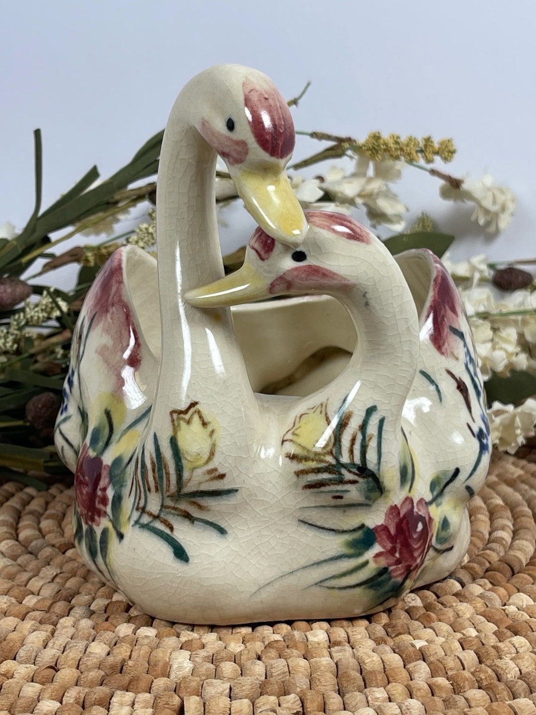Swan Planter, Swan Lover Planter, Planter With Two Swans, Intertwined ...