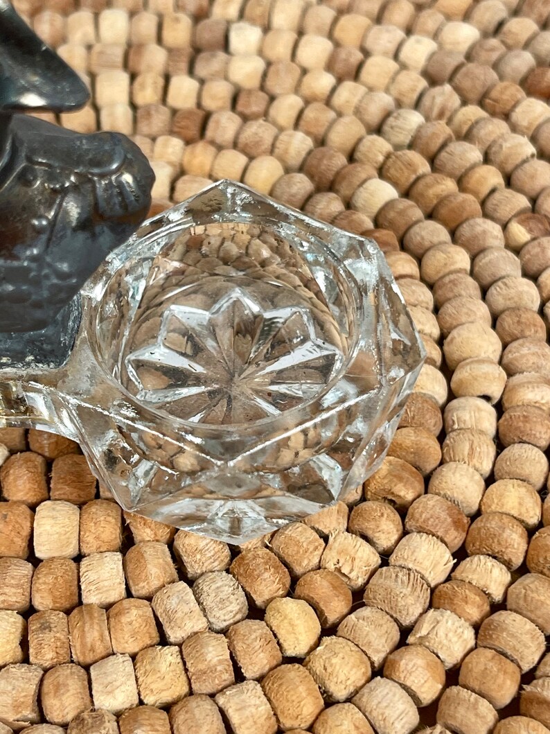 RARE Vintage Napoleon Open Double Salt Cellar, Napoleon Glass Salt and ...
