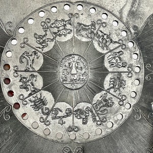 Pewter 1920s Block Zinn Perpetual Calendar, Celestial, Bohemian ...