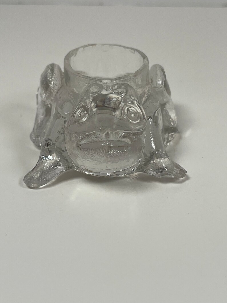 Vintage Glass Frog Open Salt Cellar, Use as Votive or Trinket Dish ...