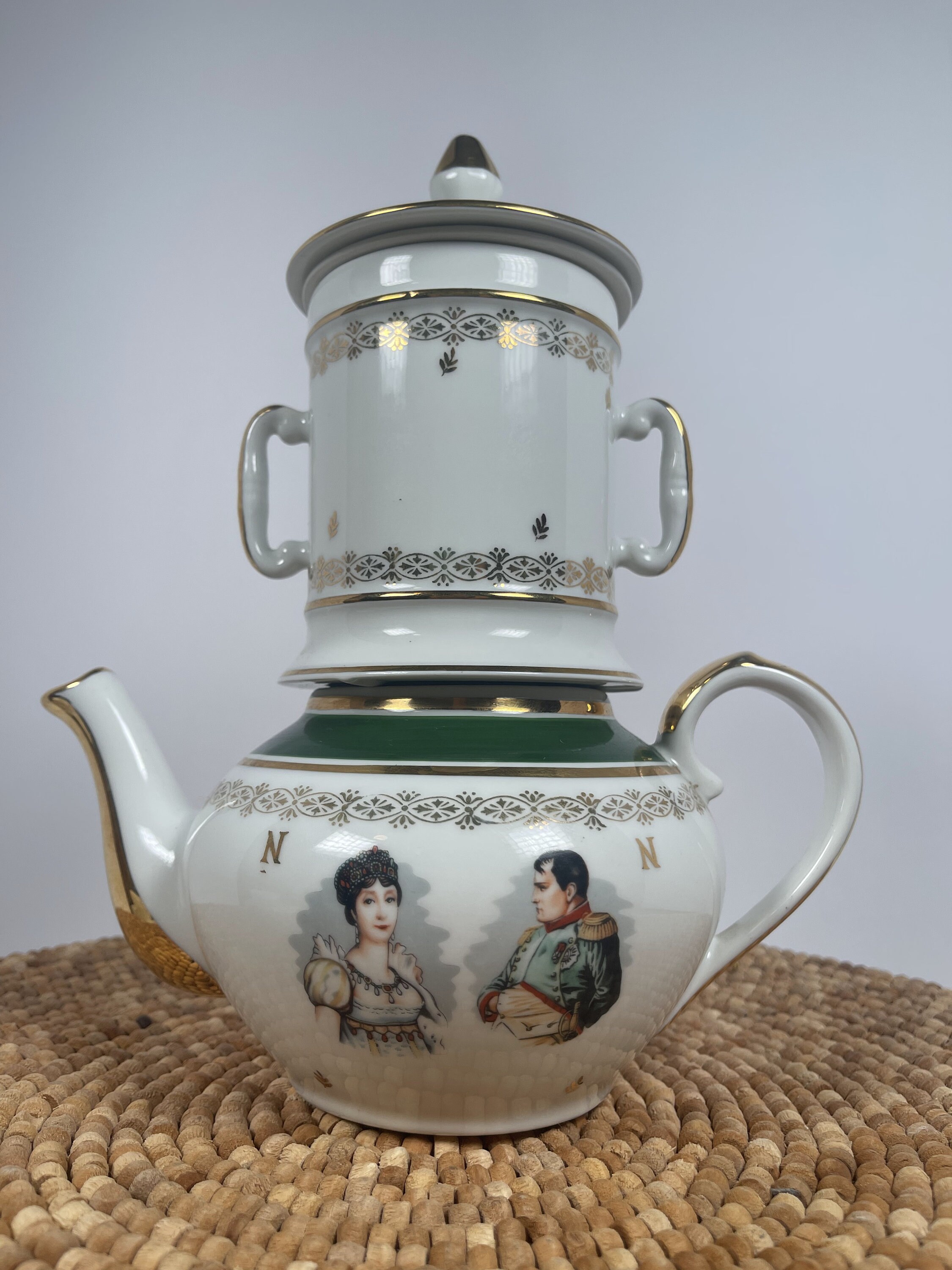 Vintage French Teapot Napoleon and Josephine, Four Pieces, Porcelain ...