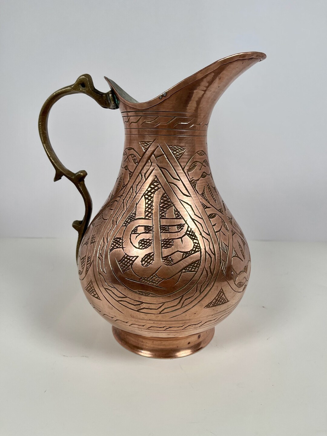 Handcrafted Turkish Copper Pitcher Carafe, Turkish Ibrik, Copper Water ...