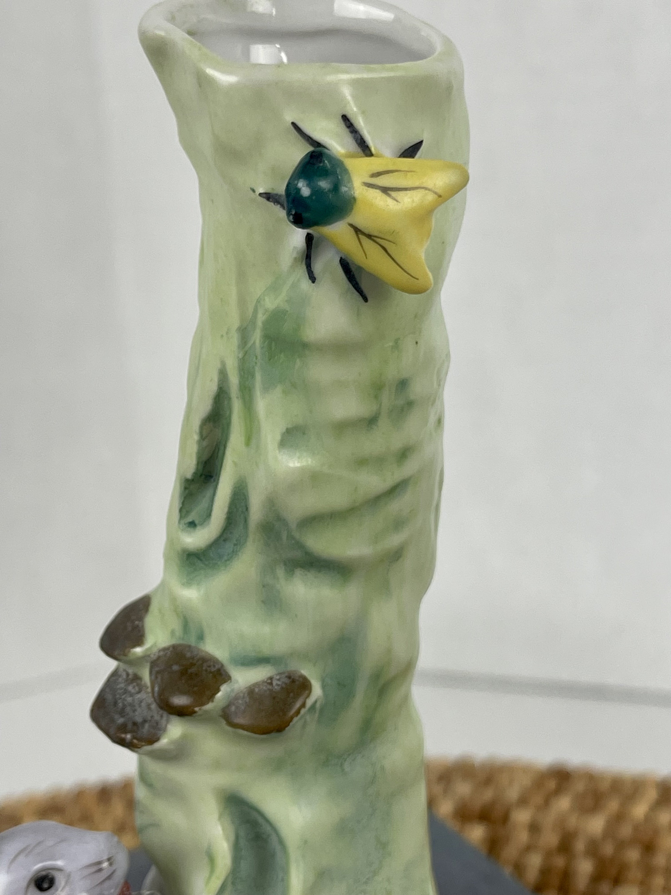 RARE Vintage Japan Bunny Rabbit Fly Tree Vase, Animal Figural Hand ...