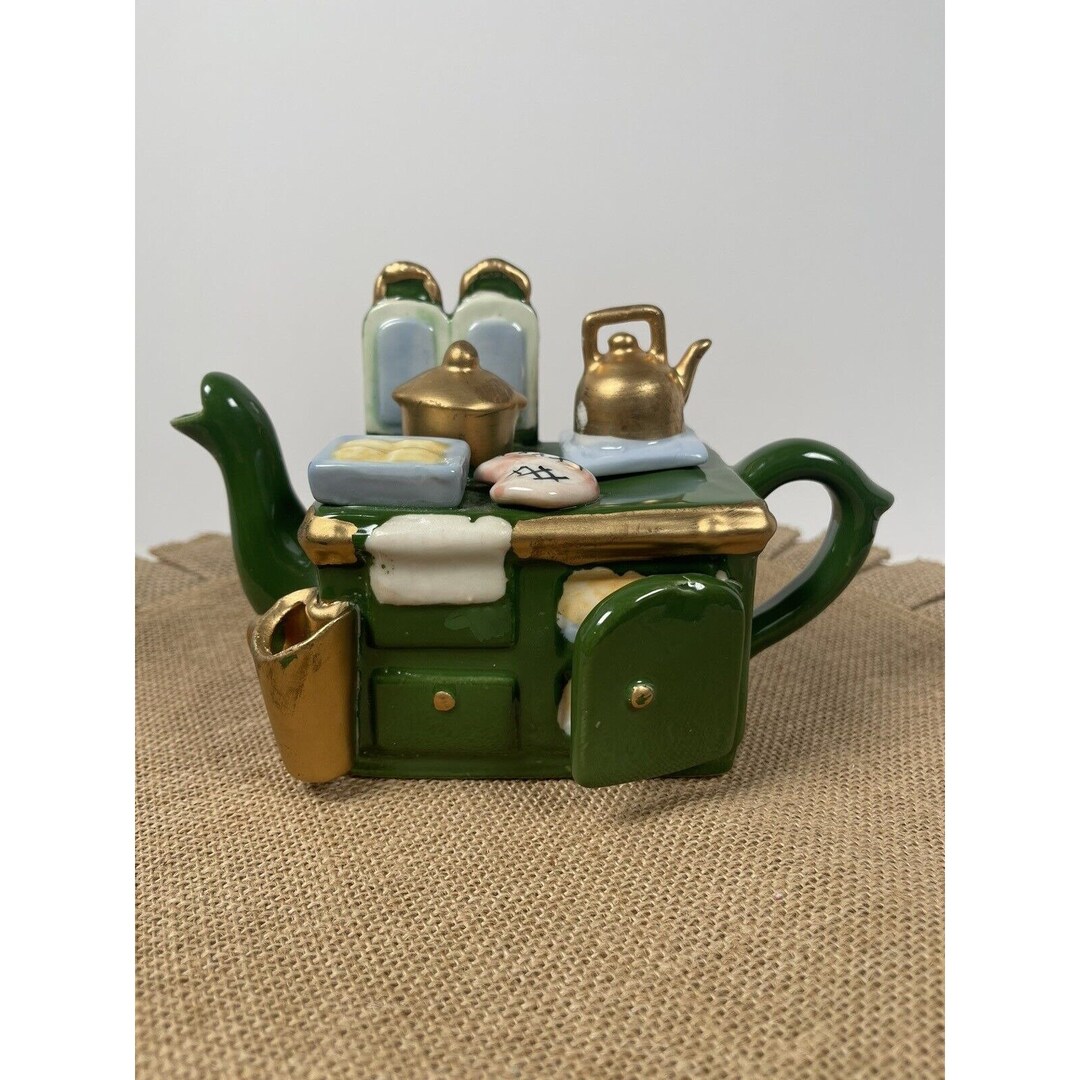 RARE Vintage Wood Stove Ceramic Teapot by Polystar European Collection ...