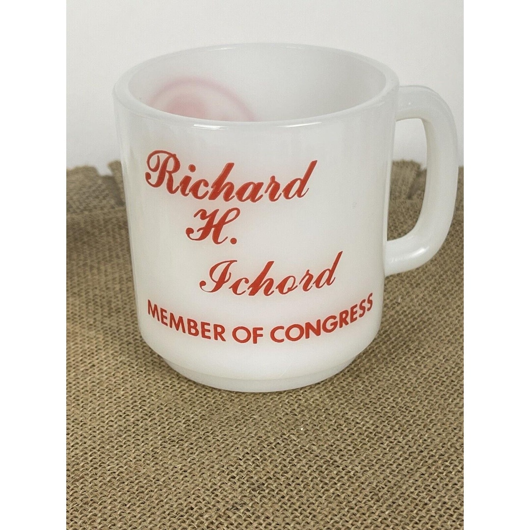 Vintage Milk Glass GLASBAKE Coffee Cup Mug Richard H Ichord Member of ...