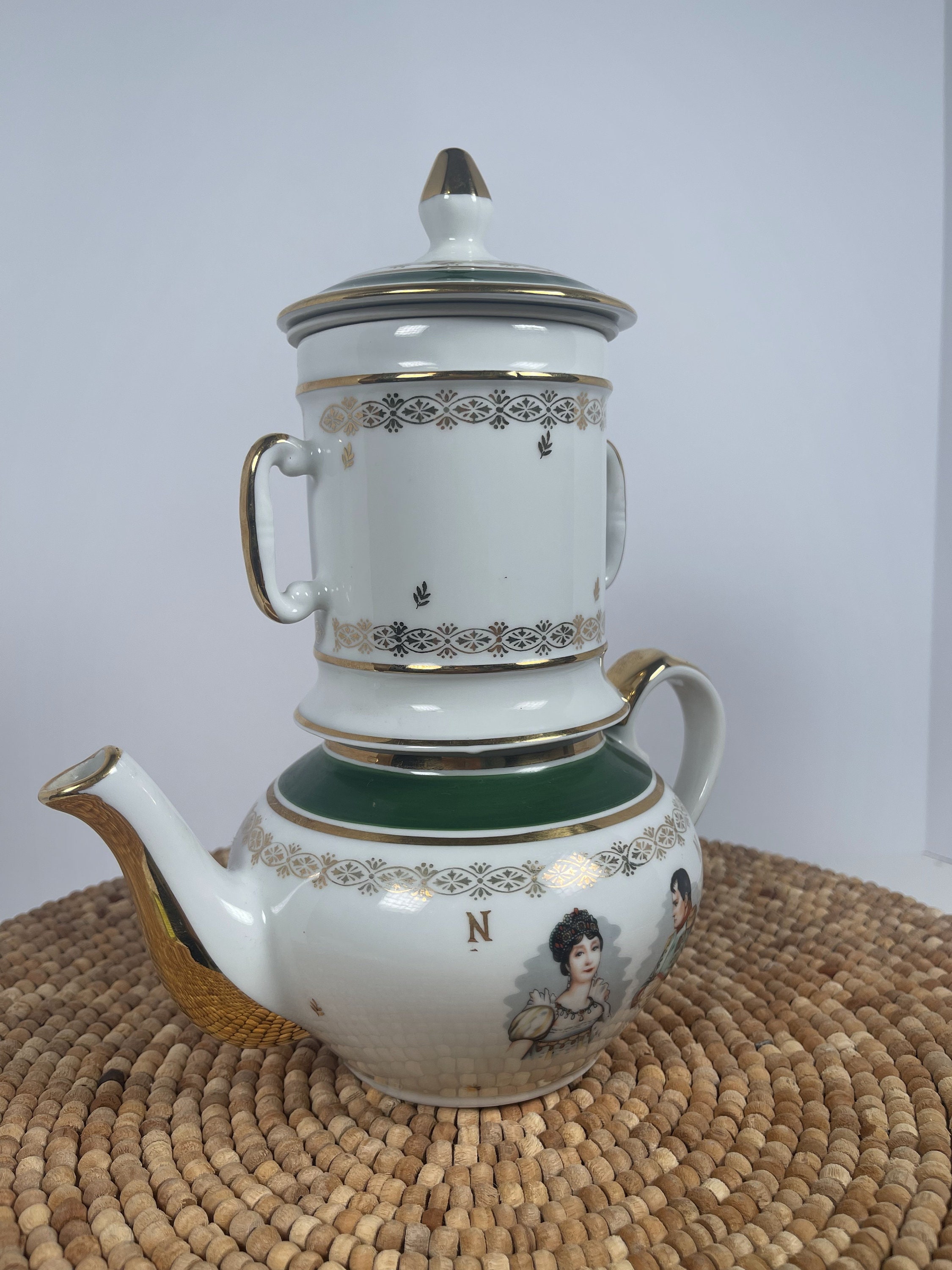 Vintage French Teapot Napoleon and Josephine, Four Pieces, Porcelain ...