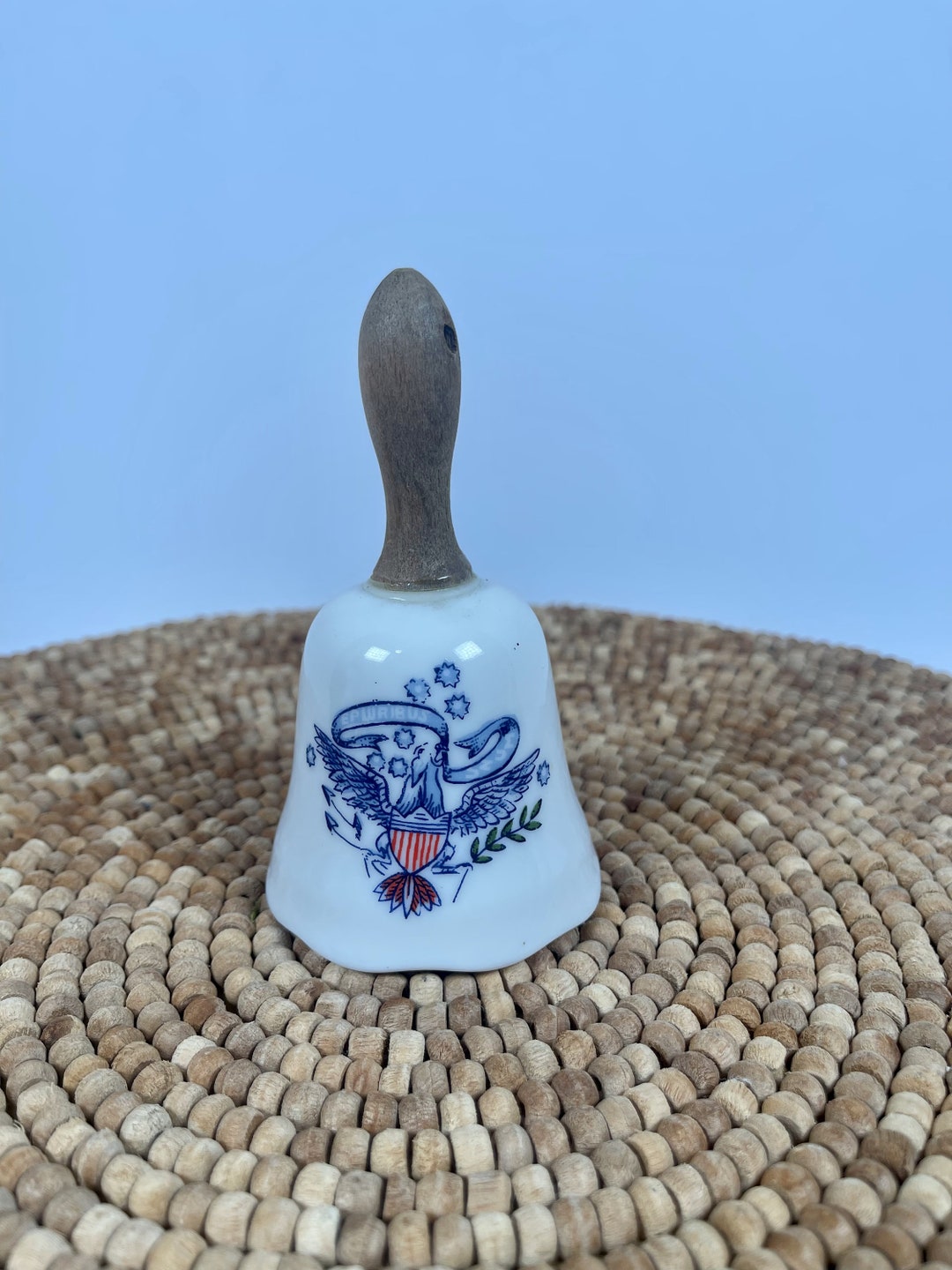 Vintage Eagle Bell With Wooden Handle, Patriotic Bell, Vintage ...