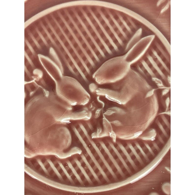 Bordallo Pinheiro Rabbit Pink Serving Platter Portugal Easter Spring ...