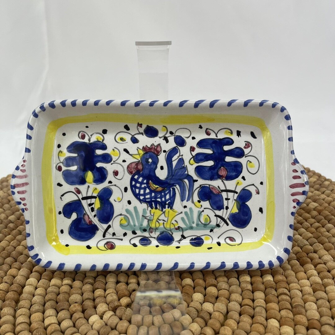 Vintage Italian Sambuco Mario Pottery Hand Painted Rectangle Trinket ...