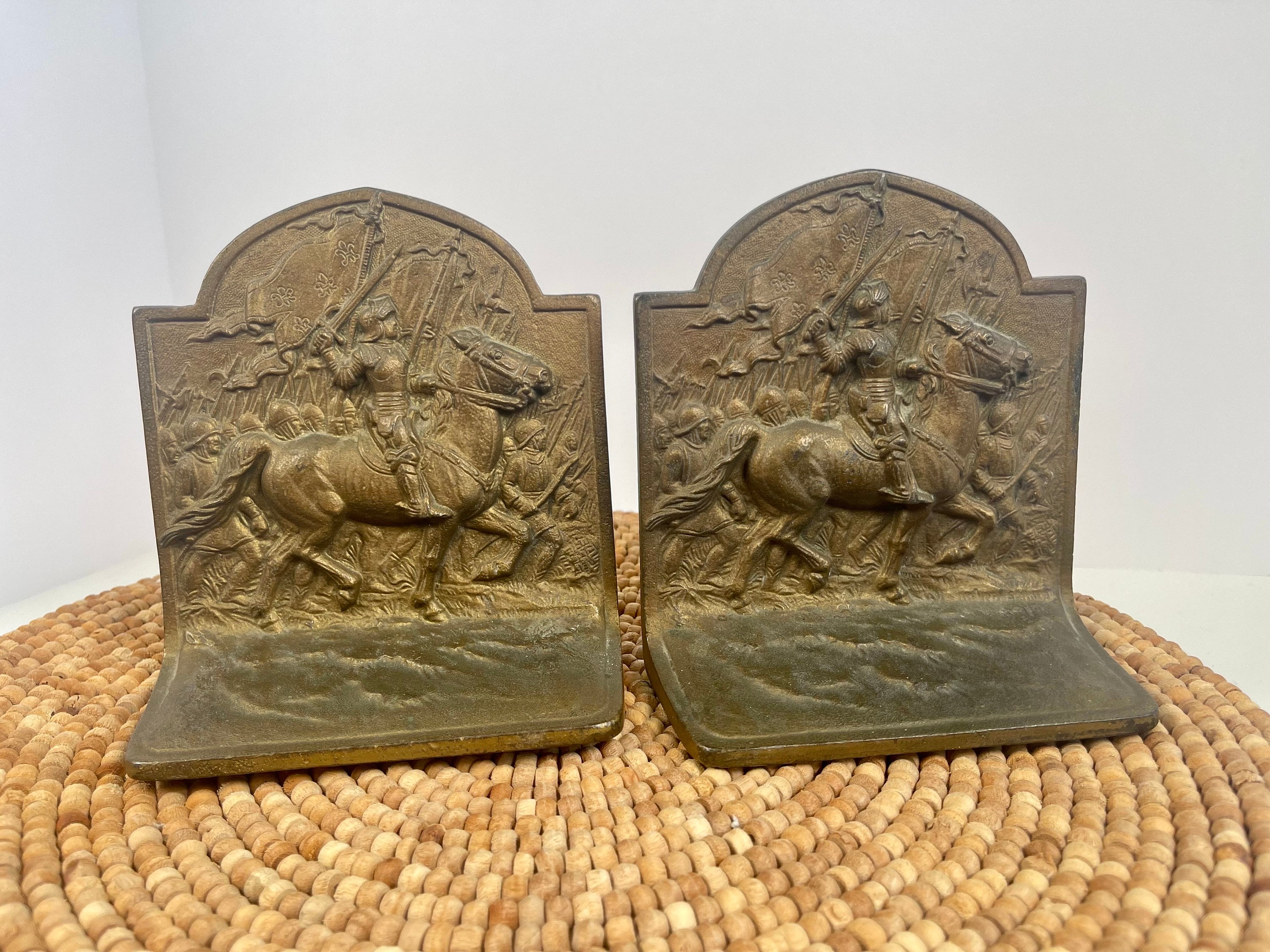 1920s RARE Hubley Joan of Arc Cast Iron Bookends Vintage - Etsy