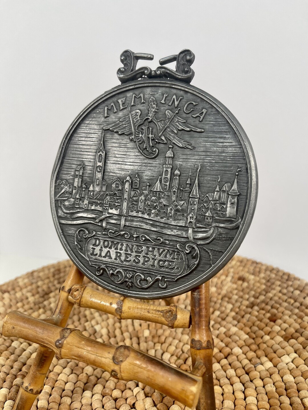 Pewter Medallion Plate Commemorative Coin, German Memminger ...