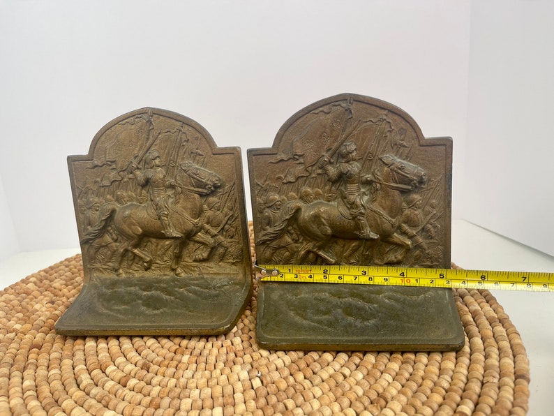 1920s RARE Hubley Joan of Arc Cast Iron Bookends Vintage - Etsy