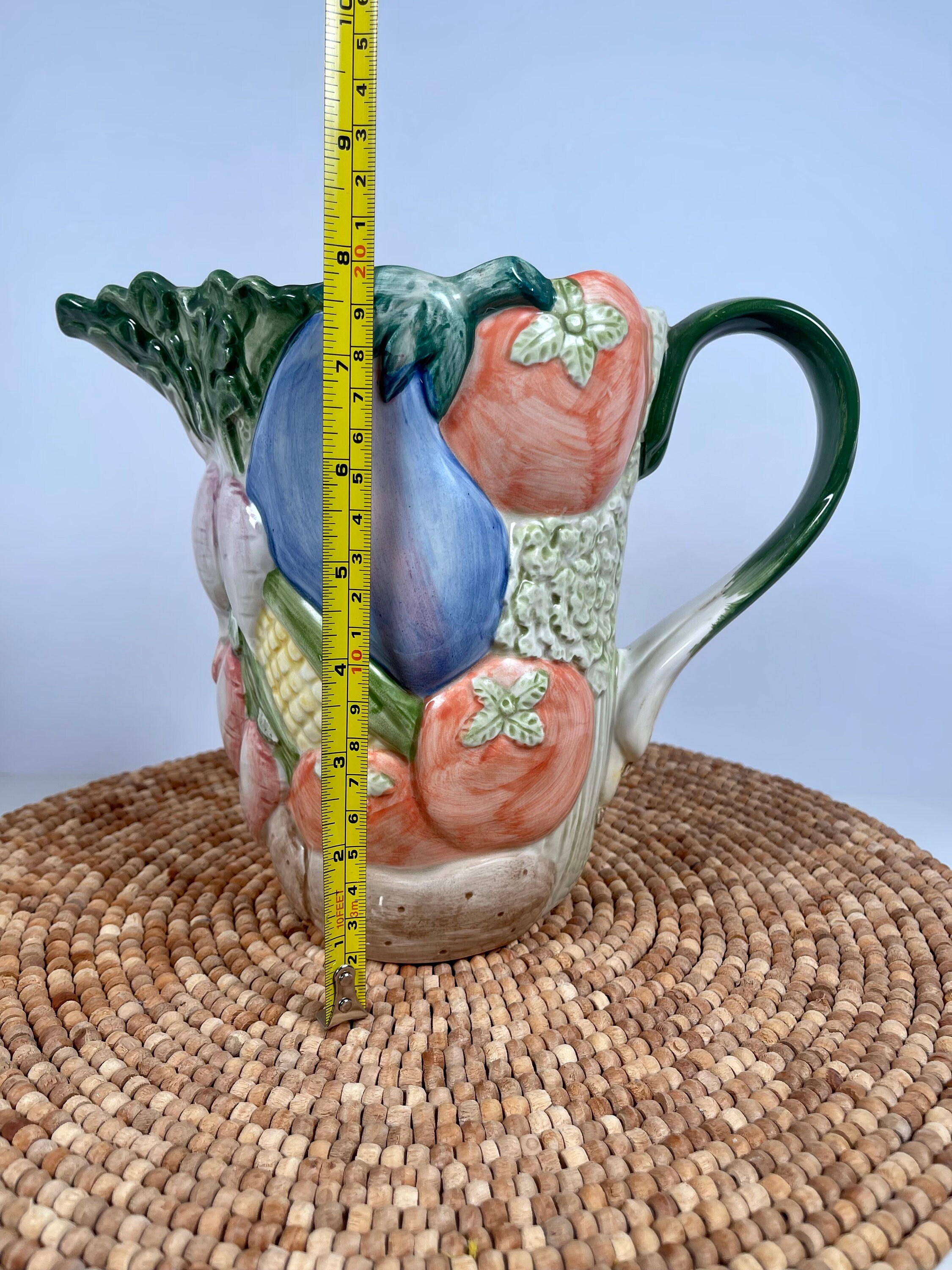 1986 Fitz and Floyd Vegetable Garden Relief Pitcher, Veggie Pitcher ...