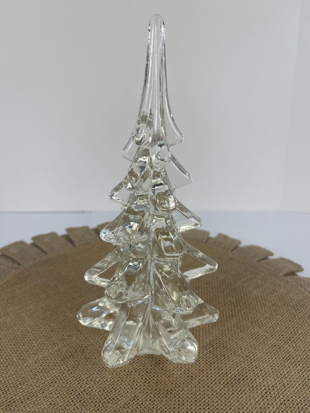 RARE Vintage Art Glass Christmas Tree Clear Sculpture Murano Style ...