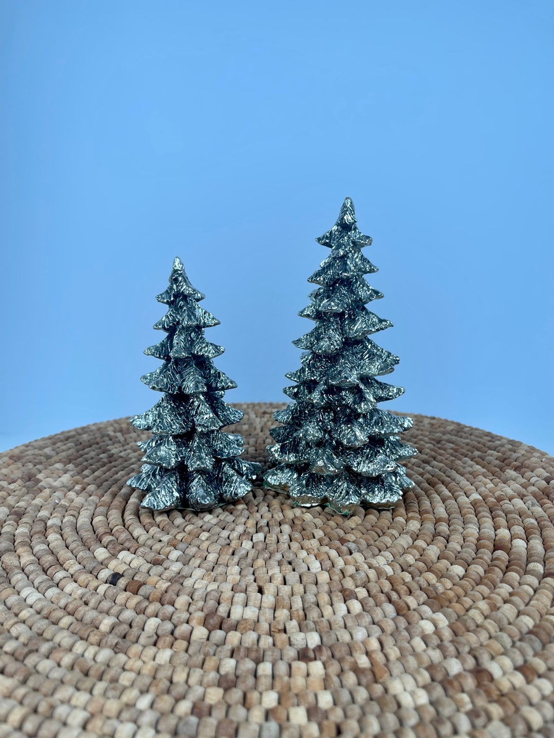 RARE Vintage Silver Christmas Tree Decor Table Scape Holiday, Holiday ...
