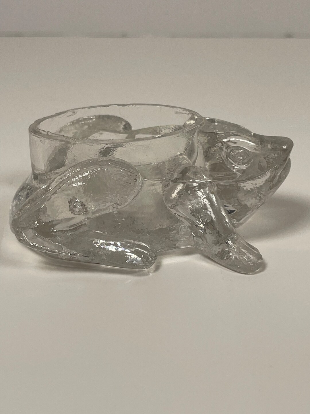 Vintage Glass Frog Open Salt Cellar, Use as Votive or Trinket Dish ...
