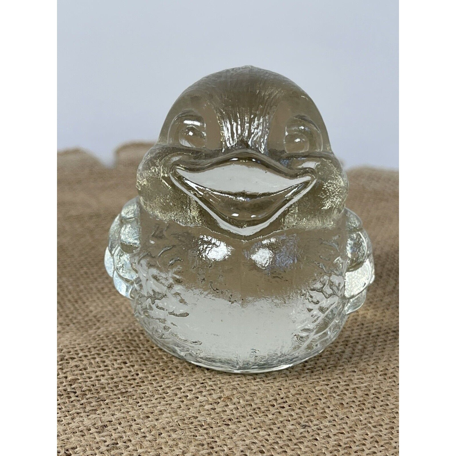 Vintage Goebel Clear Glass Heavy Bird Duck Paperweight Sculpture ...