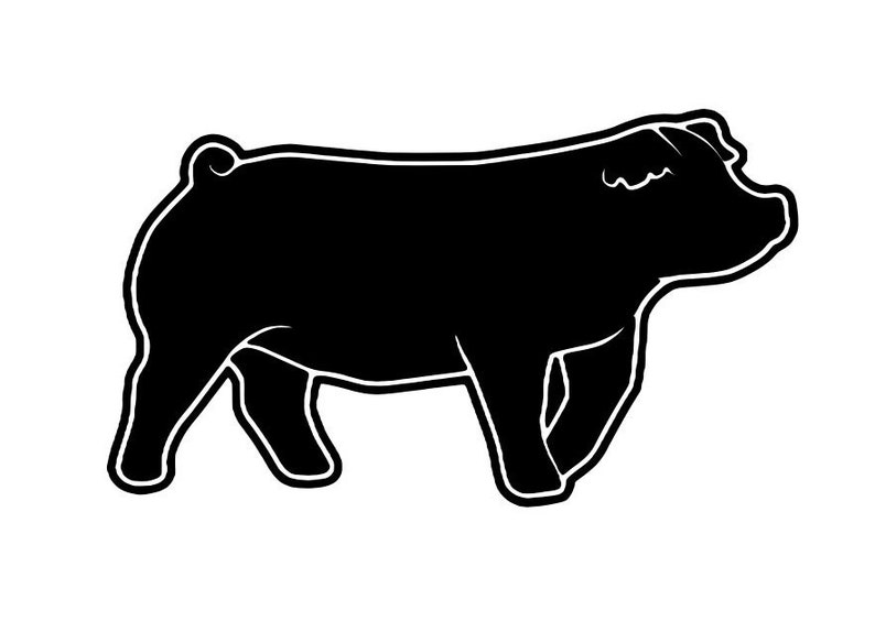 Ears Down Show Pig-jackpot Pig Vinyl Decal-name Decal-personalized ...