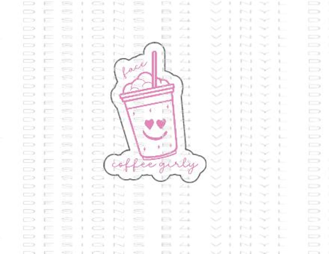 Coffee Cup With Straw Sticker- Coffee Sticker- Girly Water Bottle ...