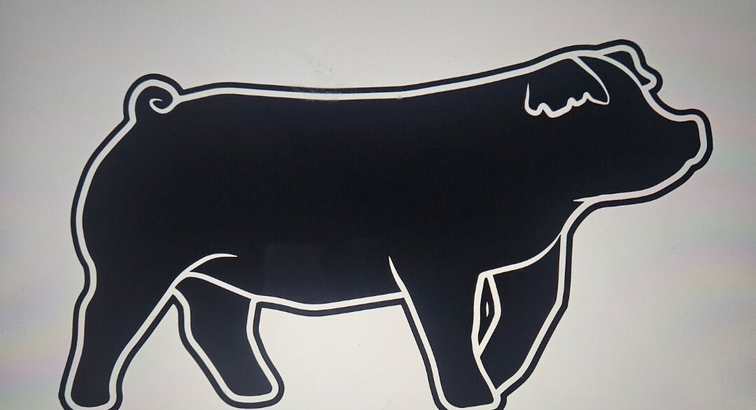 Ears Down Show Pig-jackpot Pig Vinyl Decal-name Decal-personalized ...