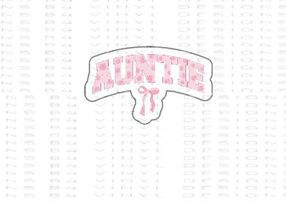 Auntie W/ Bow Sticker- Auntie Sticker- Girly Water Bottle Stickers ...