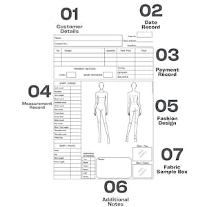 Printable Sewing Planner for Fashion Designer Record Fashion Sketch and ...