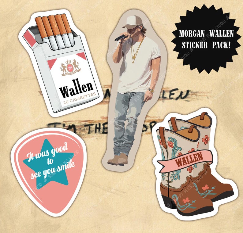 Morgan Wallen Tour Sticker Pack: Country Music Fan Decals - Etsy