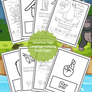 ASL Coloring & Activity Book Pages - Digital Download - American Sign ...