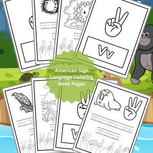 ASL Coloring & Activity Book Pages - Digital Download - American Sign ...