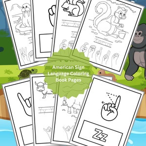 ASL Coloring & Activity Book Pages - Digital Download - American Sign ...