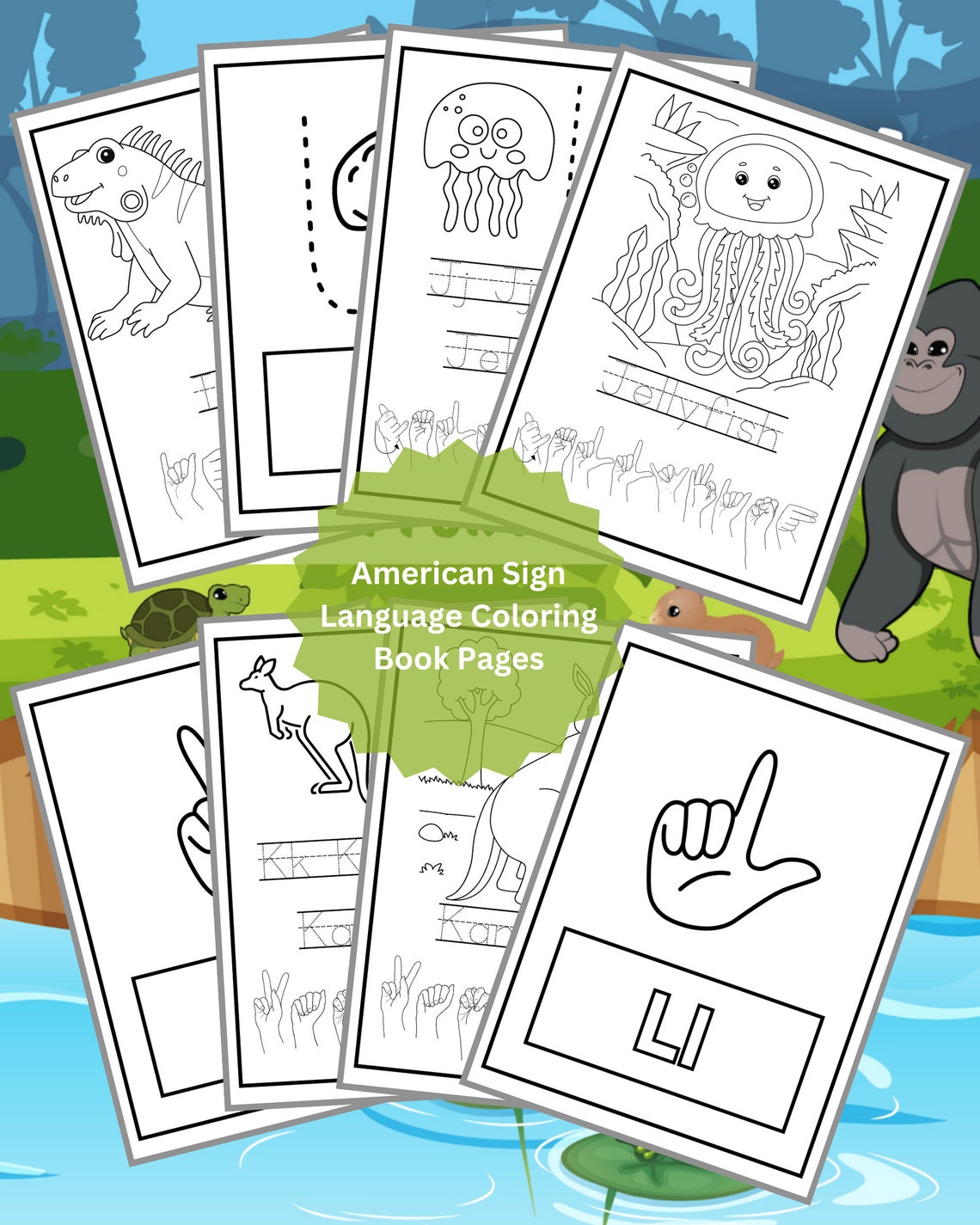ASL Coloring & Activity Book Pages - Digital Download - American Sign ...