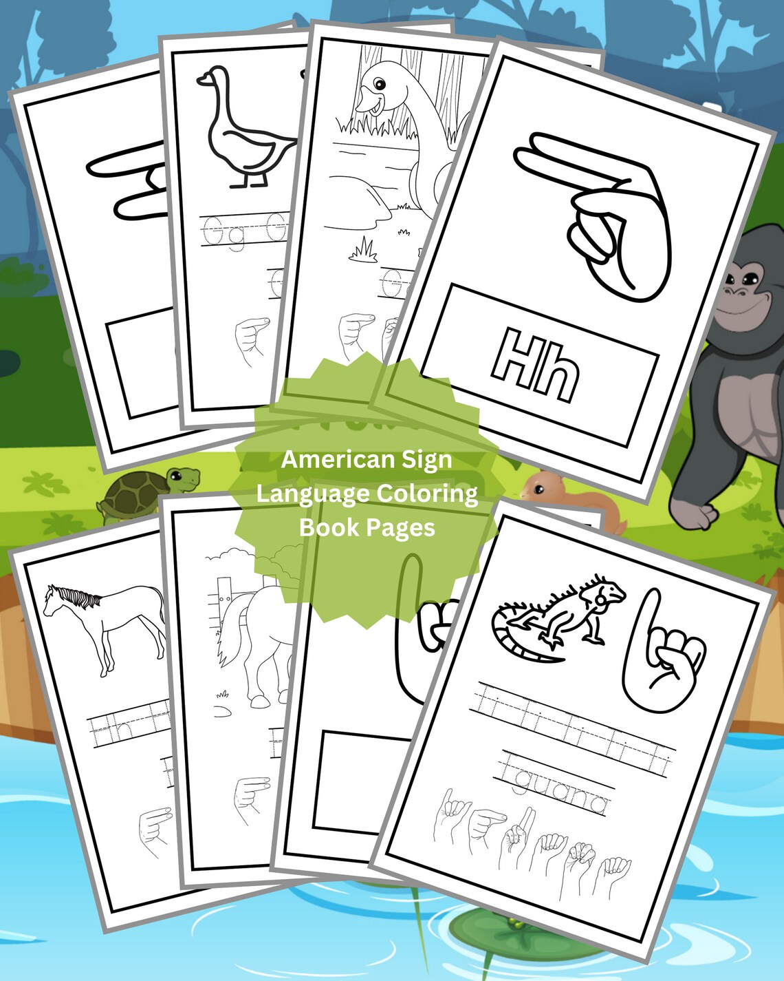 ASL Coloring & Activity Book Pages - Digital Download - American Sign ...