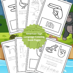 ASL Coloring & Activity Book Pages - Digital Download - American Sign ...