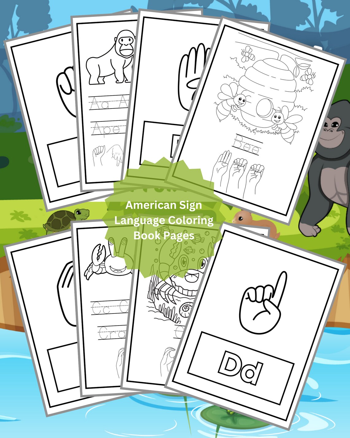 ASL Coloring & Activity Book Pages - Digital Download - American Sign ...