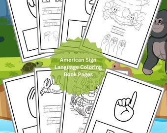 ASL Animal Coloring Pages Language Learning Resource, ASL for Kids - Etsy
