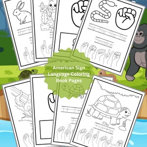 ASL Coloring & Activity Book Pages - Digital Download - American Sign ...