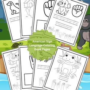 ASL Coloring & Activity Book Pages - Digital Download - American Sign ...