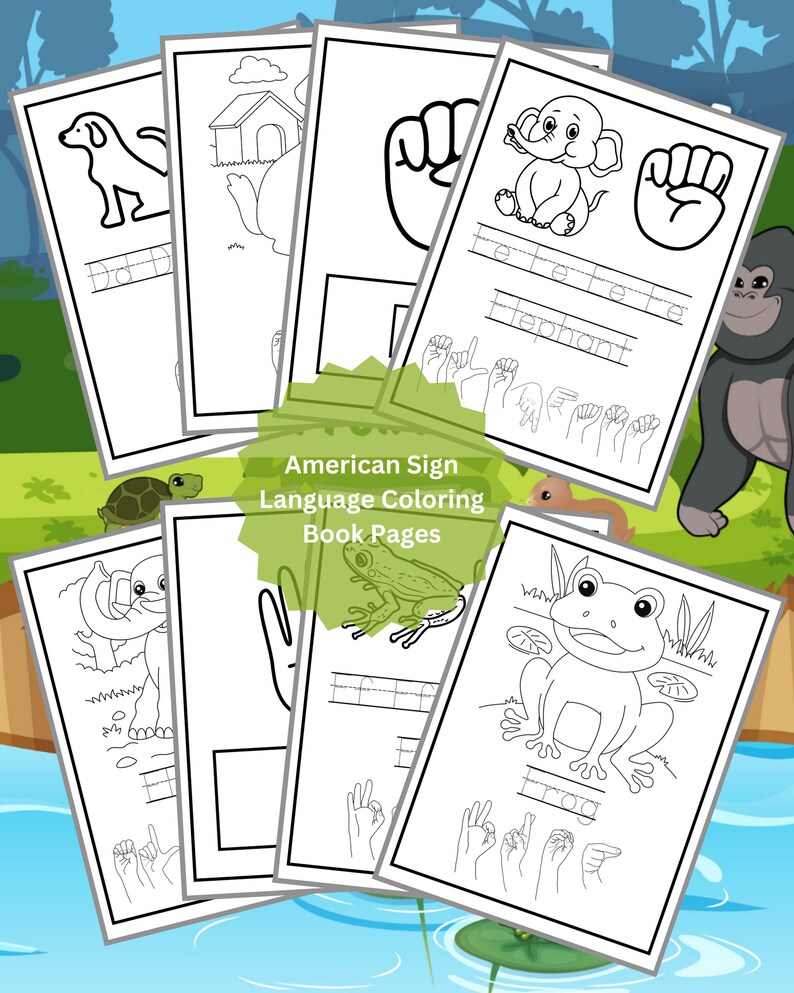 ASL Coloring & Activity Book Pages - Digital Download - American Sign ...