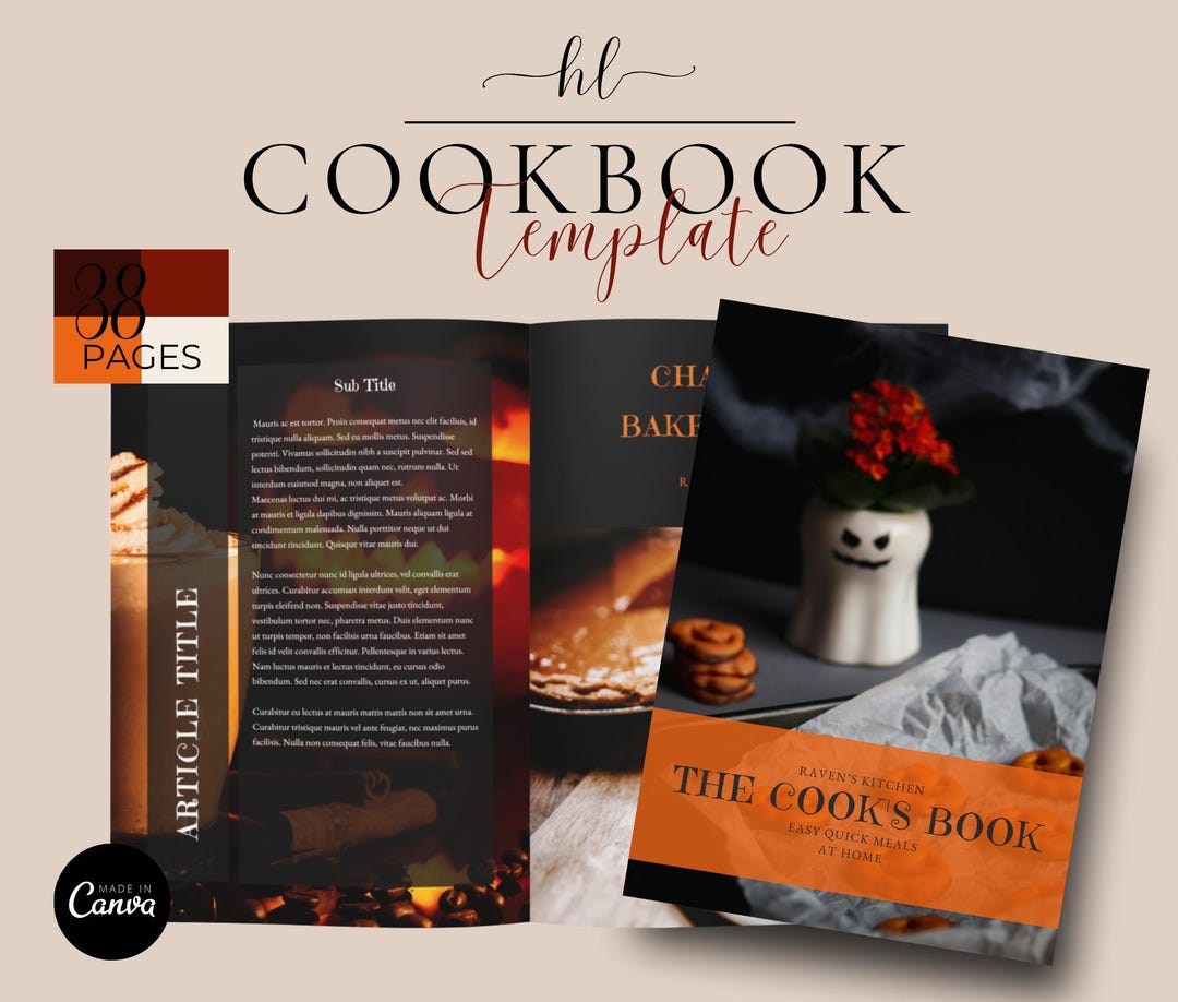 Halloween Recipe Book Canva Template: Spooky DIY Cookbook (A4 Digital ...