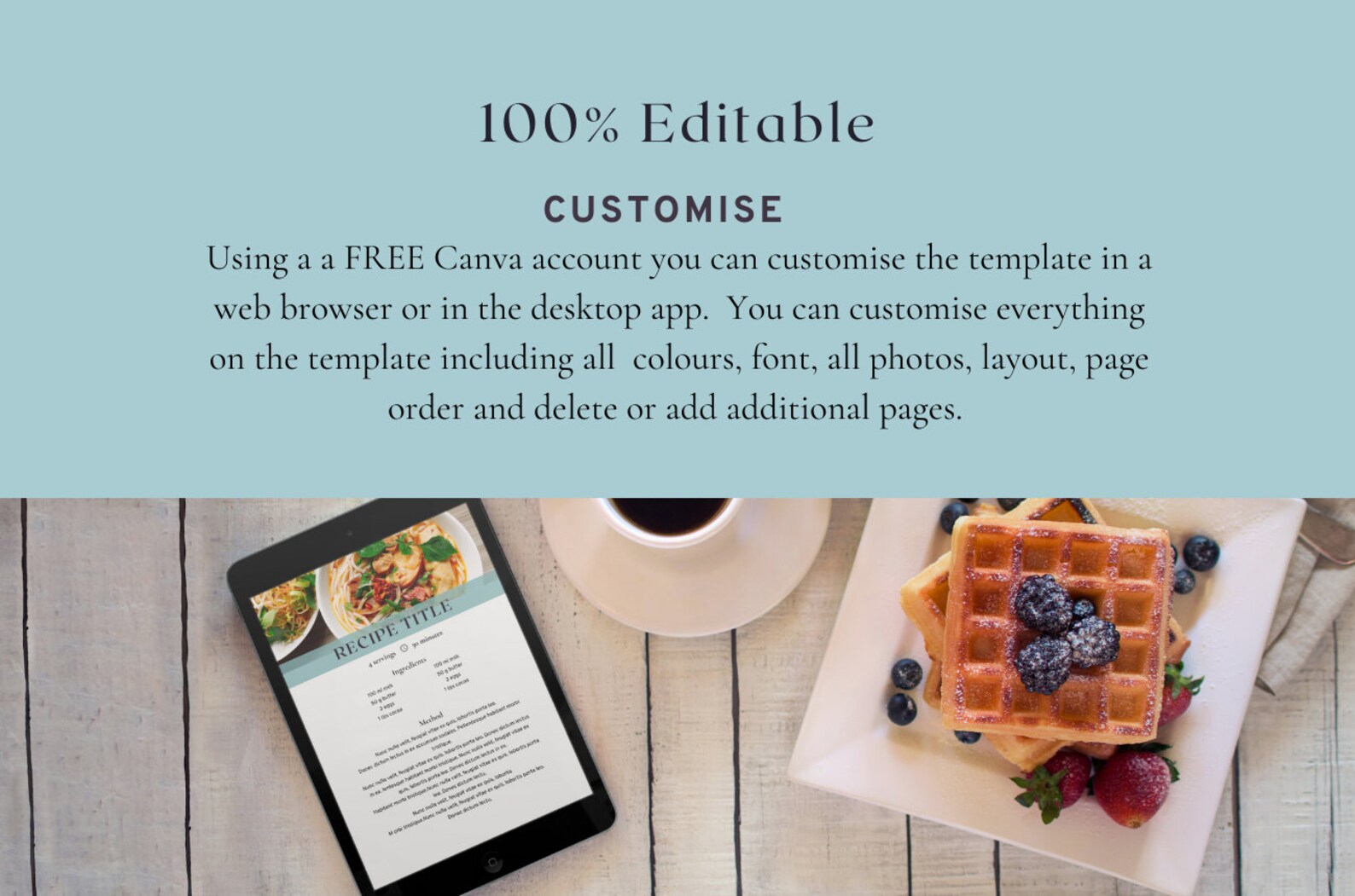Cookbook Template Recipe Modern Template Blue Cookbook Template Recipe ...