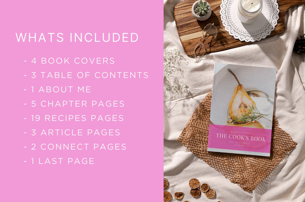 Barbie Themed Cookbook Template| Recipe Book | Pink Booklet | Stylish ...