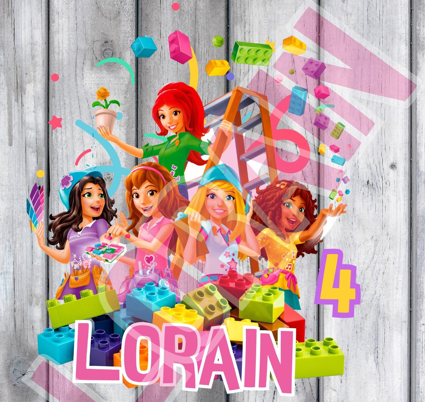 Lego Friends Custom Birthday PNG Digital File ONLY - Etsy