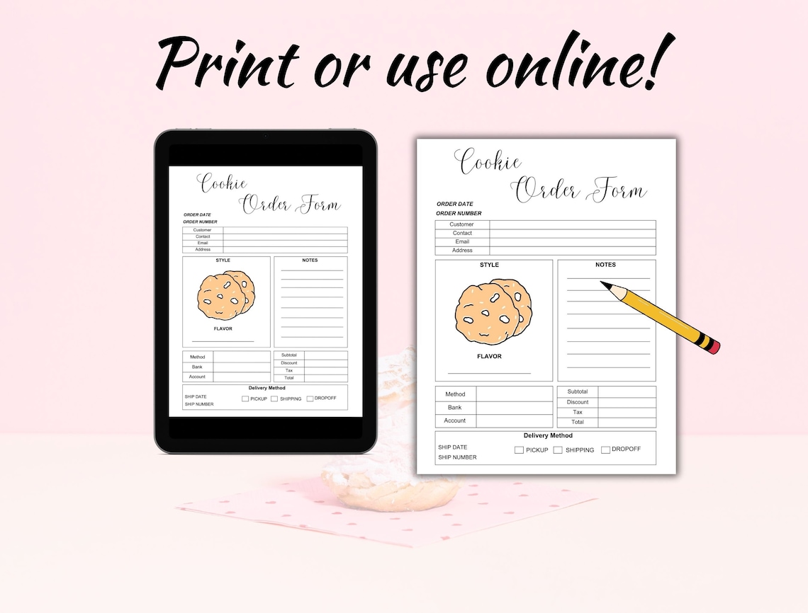 Editable Cookie Order Form Template, Customize Canva Template ...